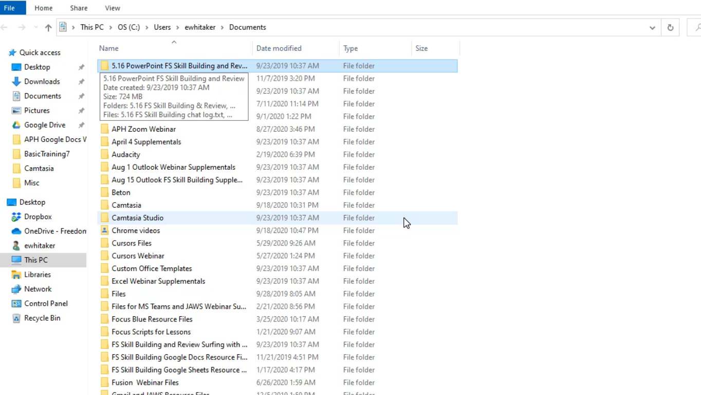2.4.1 Creating Folders - Using the Ribbon in File Explorer